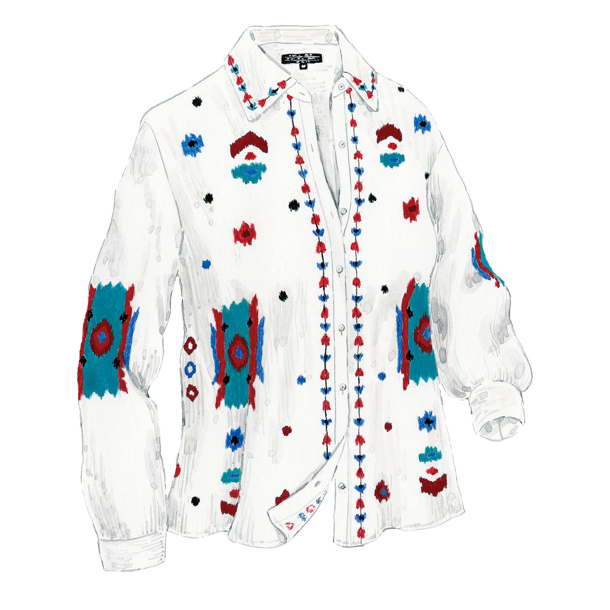 Embroidered Southwestern Shirt - The J. Peterman Company