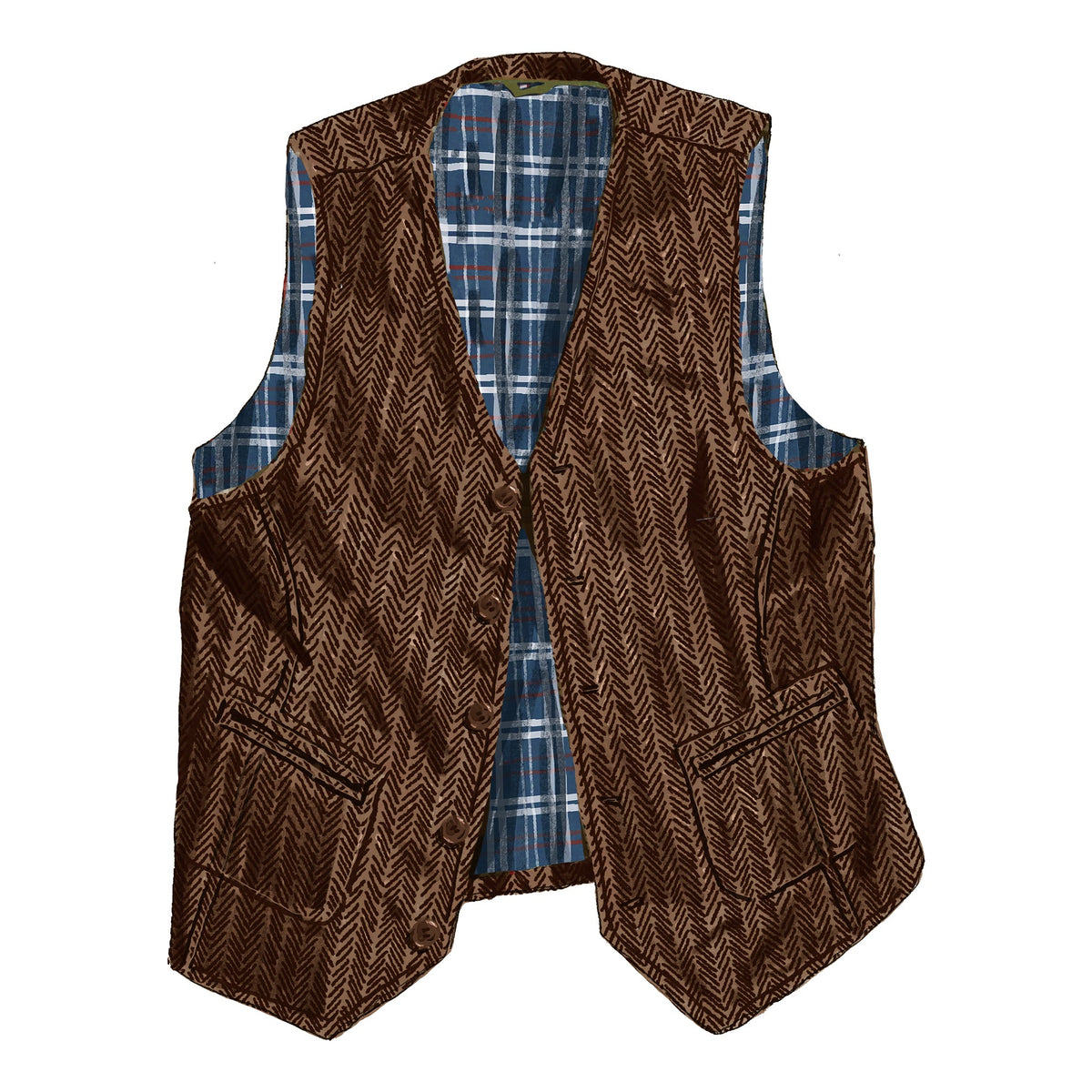 Back East Herringbone Vest - The J. Peterman Company