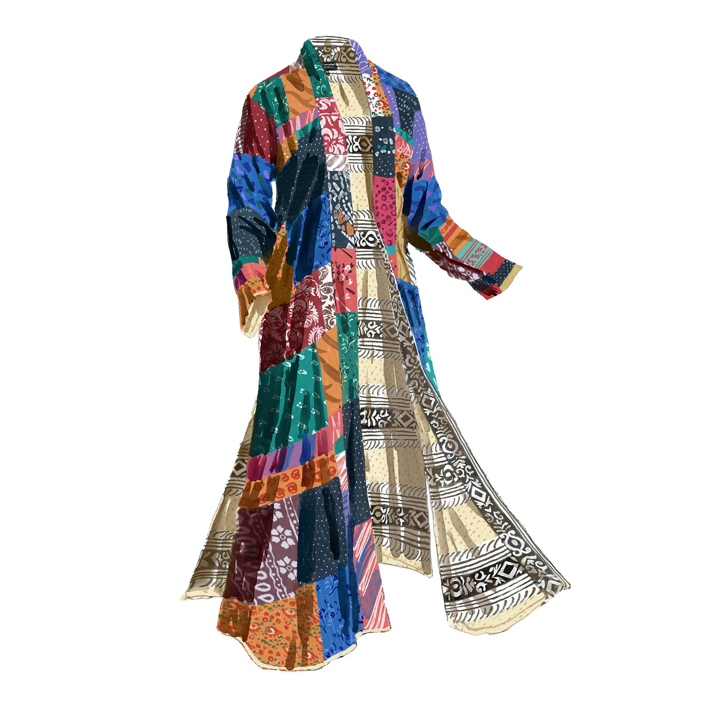 Clara’s Patchwork Print Robe - The J. Peterman Company