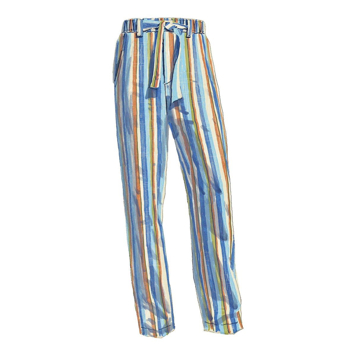 Linen End on End Stripe Pants - The J. Peterman Company
