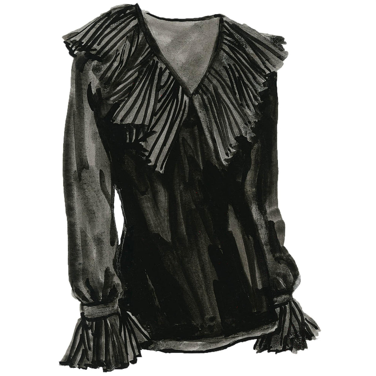 Glamorous V-ruffle Blouse – The J. Peterman Company