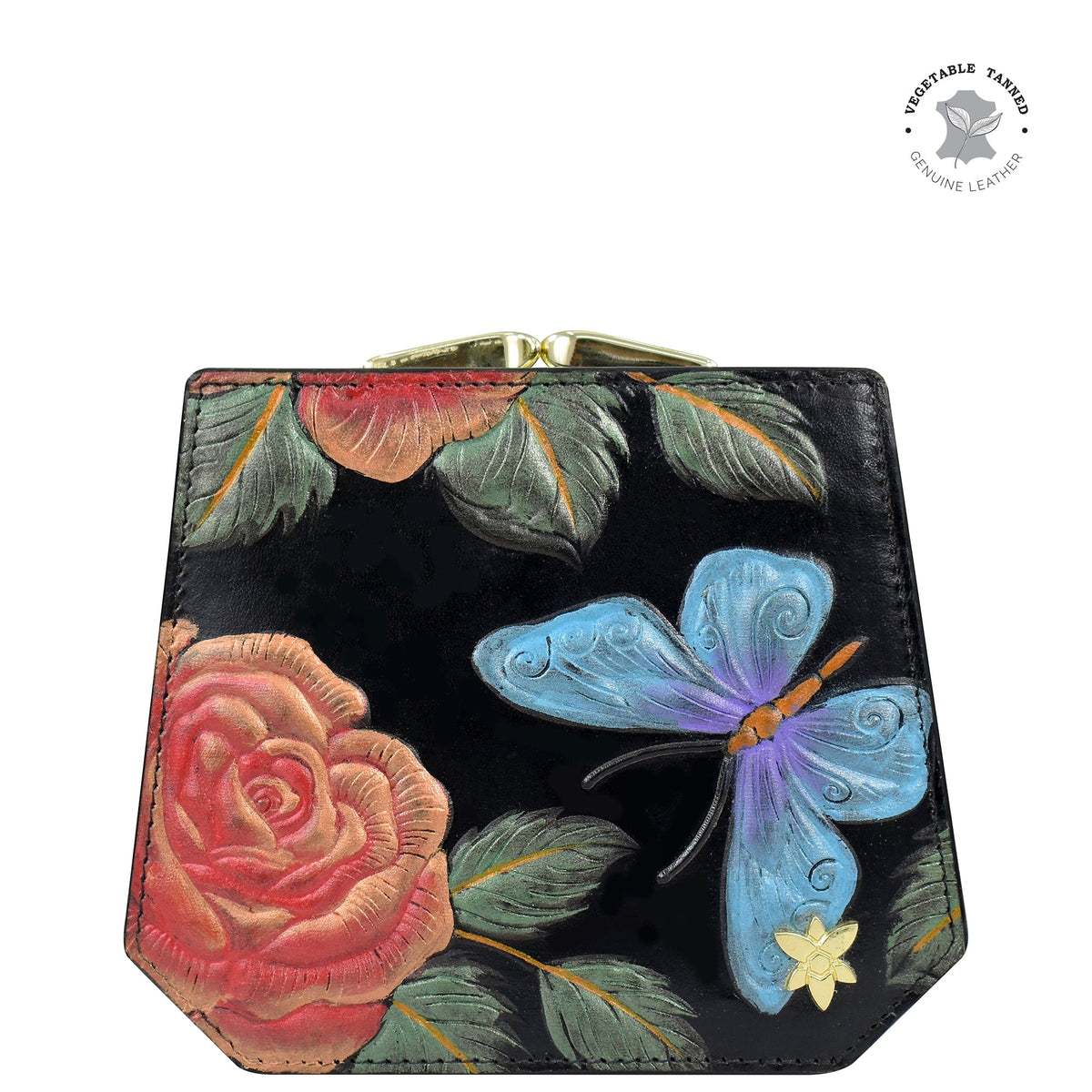 Hand Painted Embossed Two Fold French Wallet - The J. Peterman Company