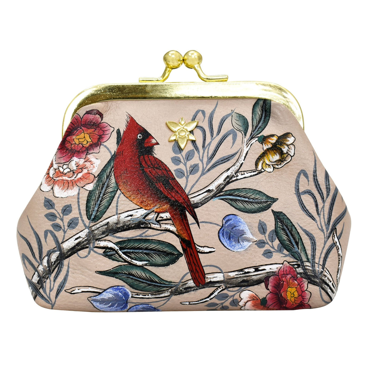 Hand Painted Clasp Coin Pouch w/ Key Fob - The J. Peterman Company