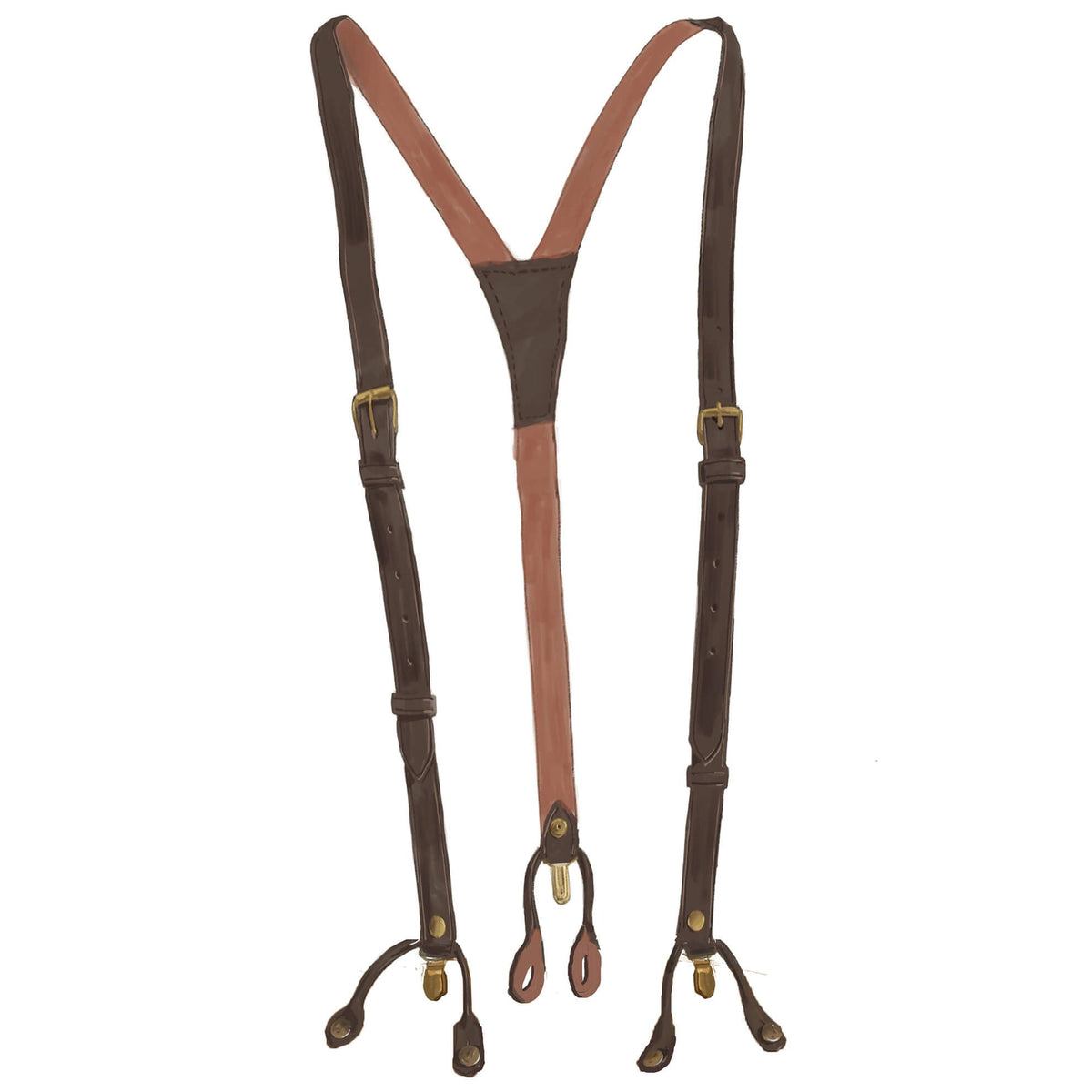 Leather Galluses Brown One Size - The J. Peterman Company