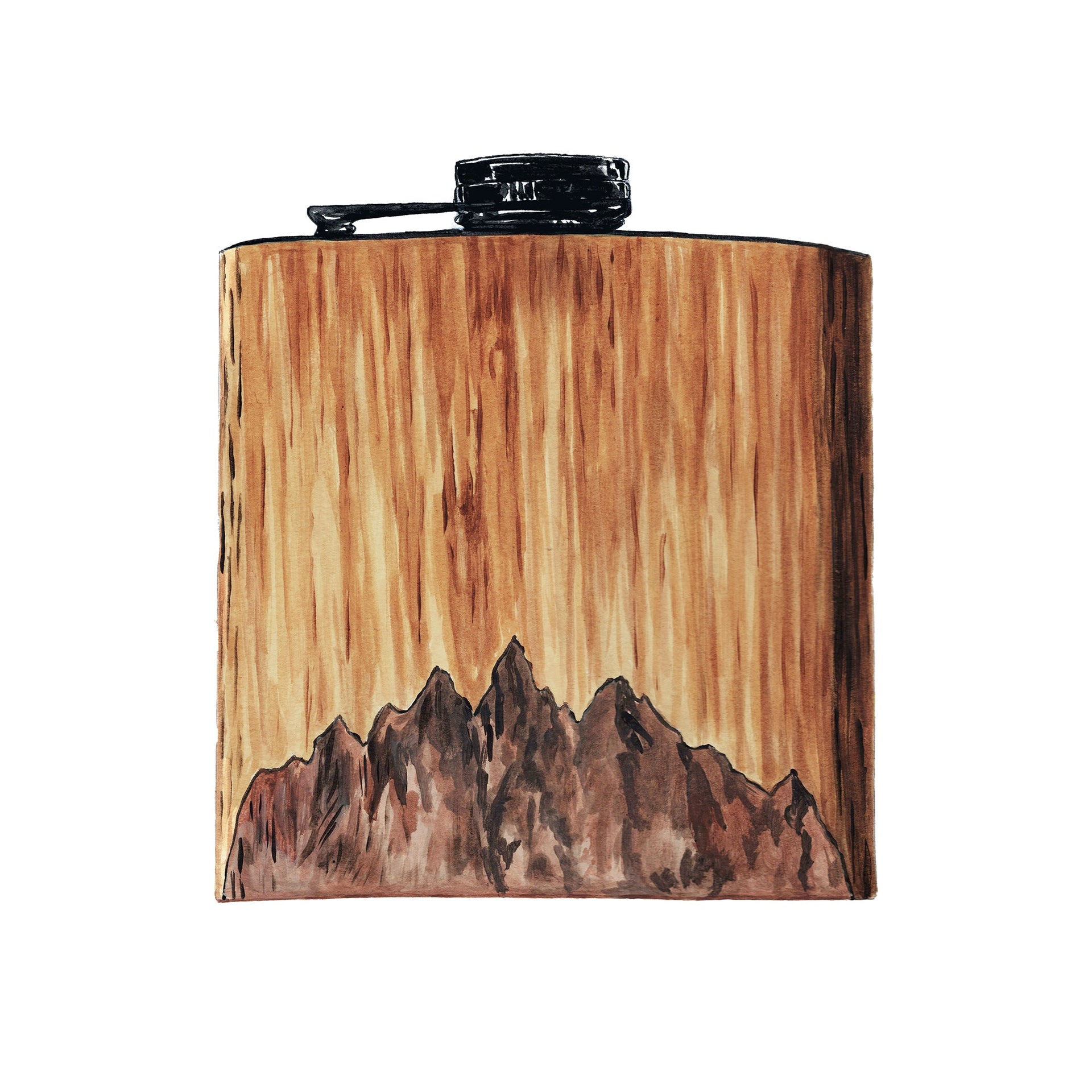 Mountain-Sky Wooden Hip Flask – The J. Peterman Company