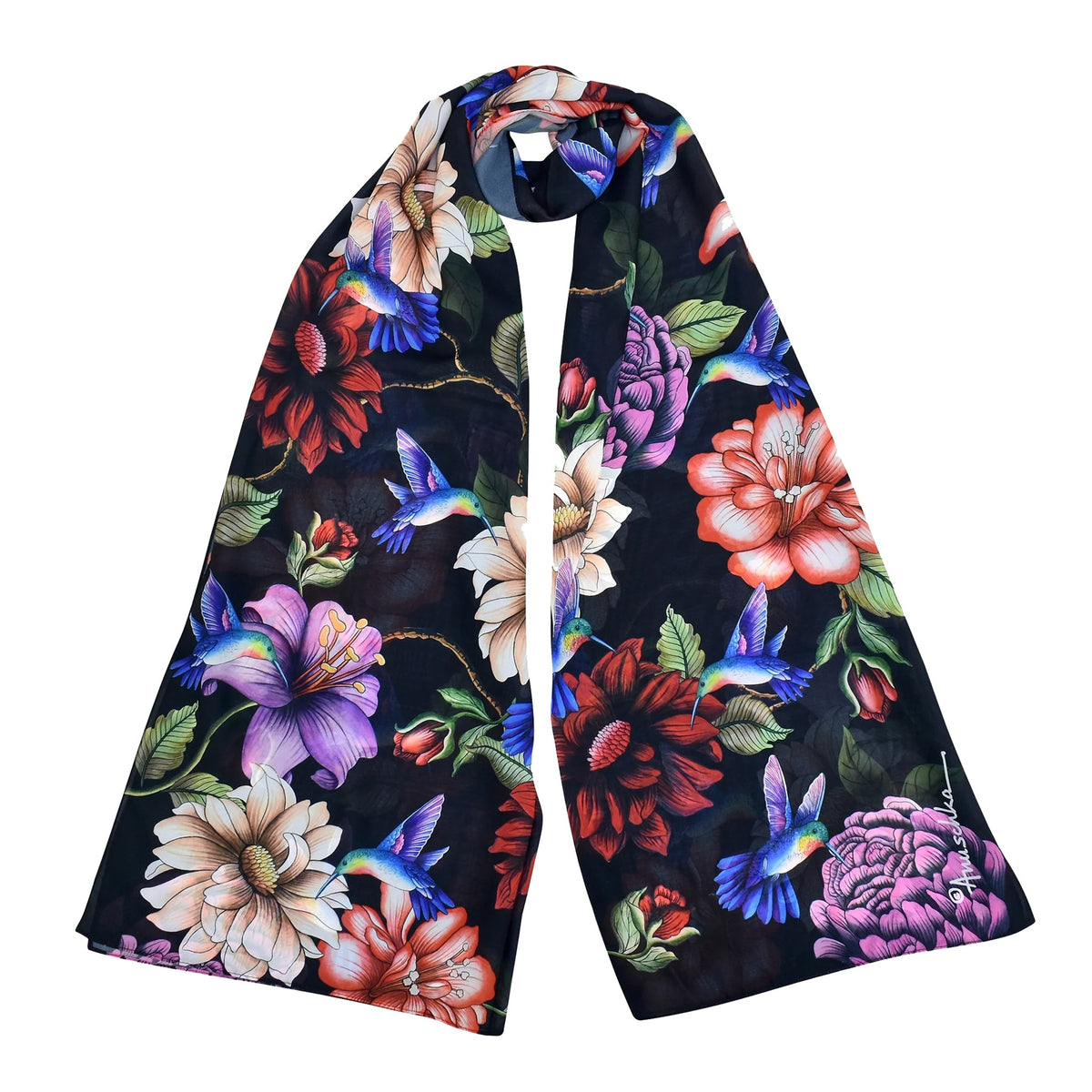 Printed Chiffon Scarf - The J. Peterman Company