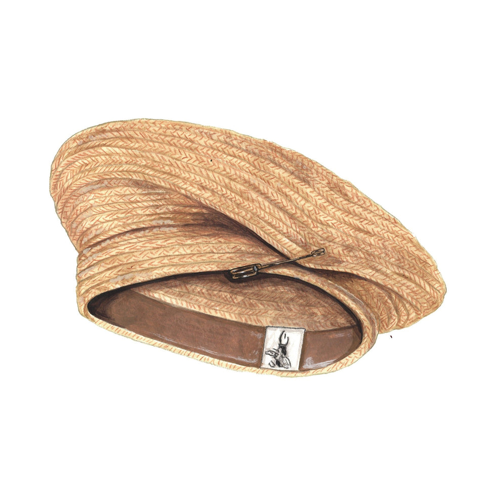 Raffia Straw Beret - The J. Peterman Company