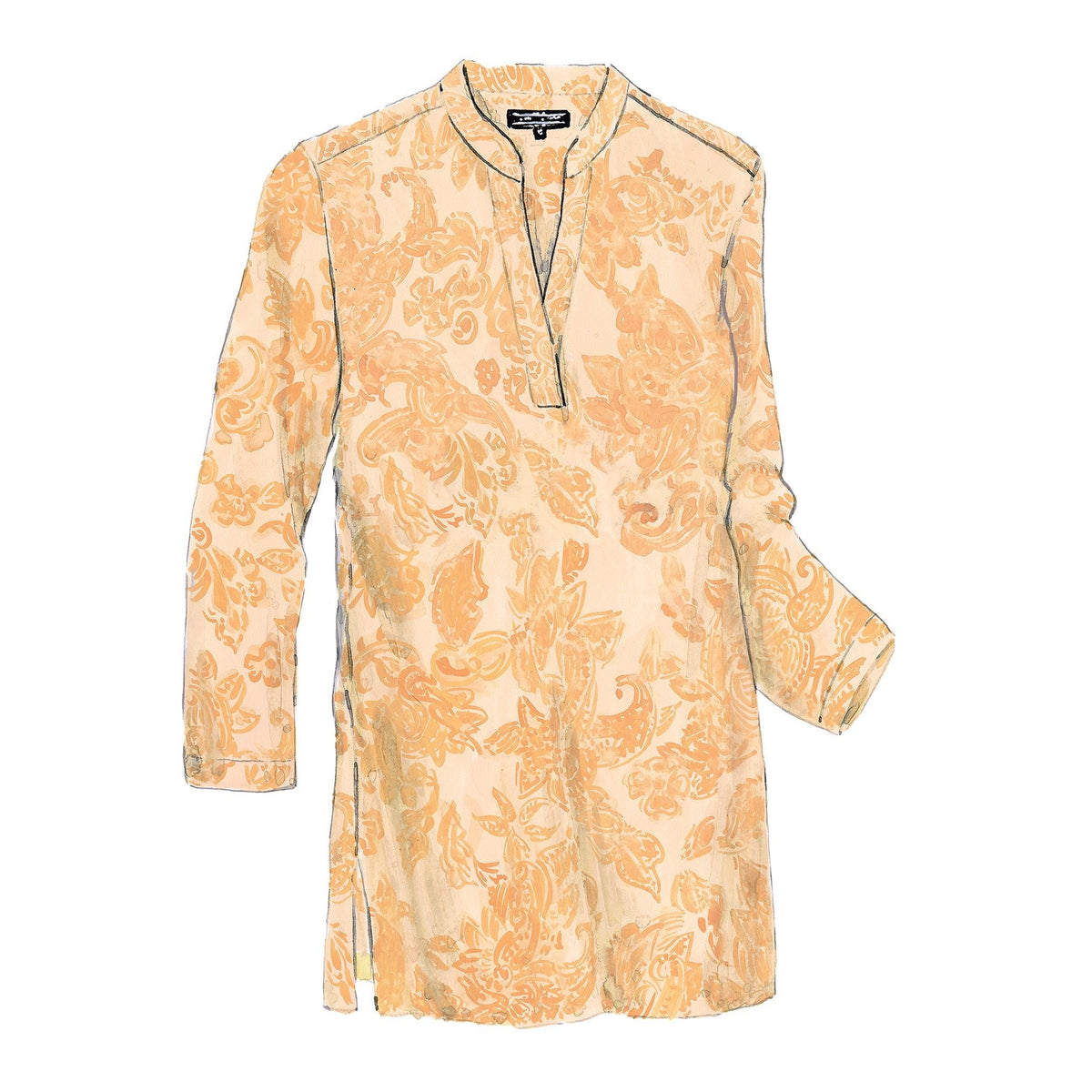 Saffron Paisley Print Tunic - The J. Peterman Company