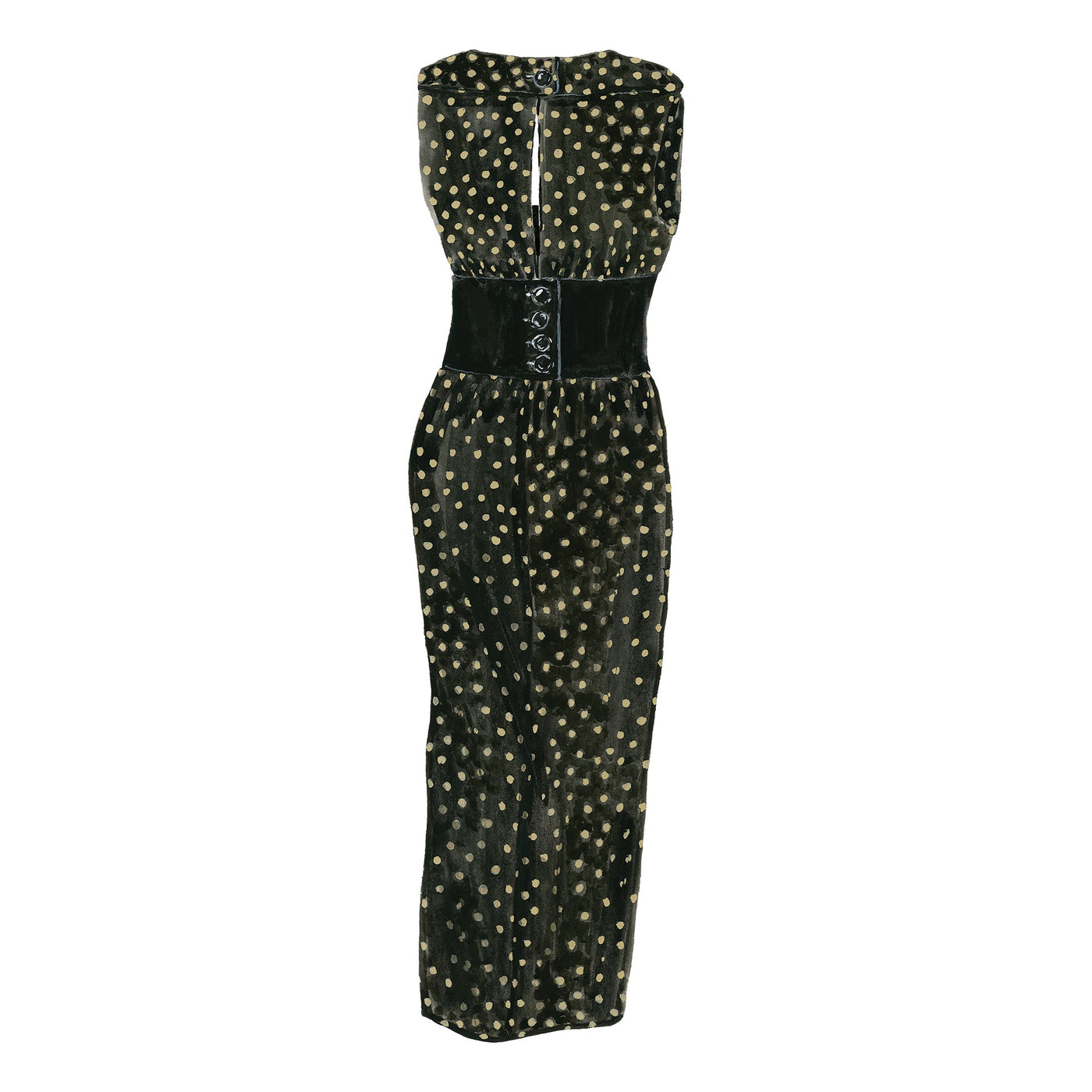 Silk Polka Dot Column Dress - The J. Peterman Company